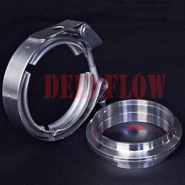 3Inch V-Band Flange and Clamp Assembly for Exhaust Pipe Quick Release